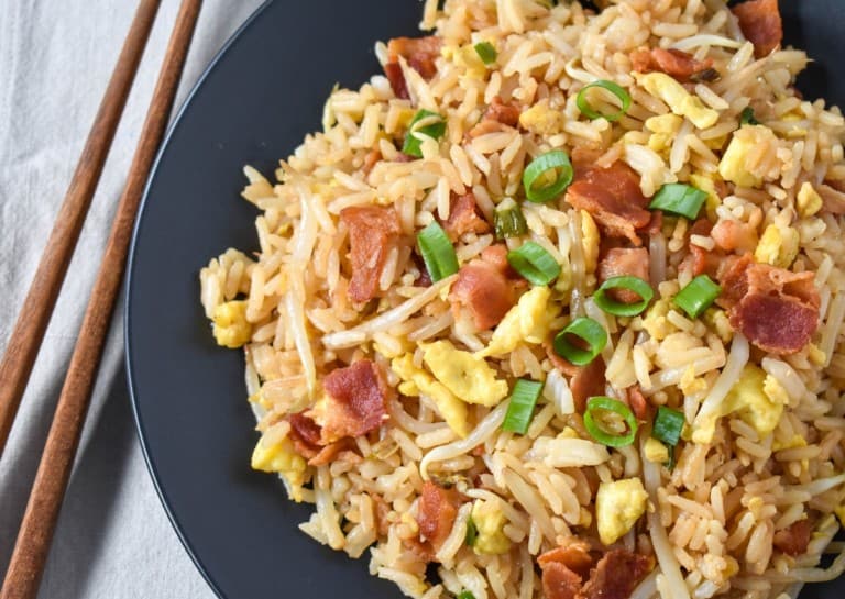 Bacon Fried Rice - Cook2eatwell