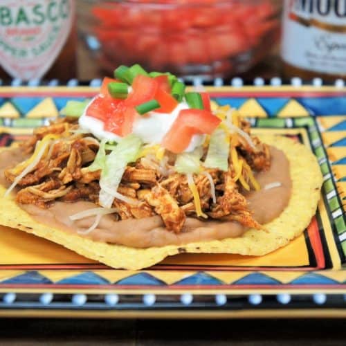 Shredded Chicken Tostadas - Cook2eatwell
